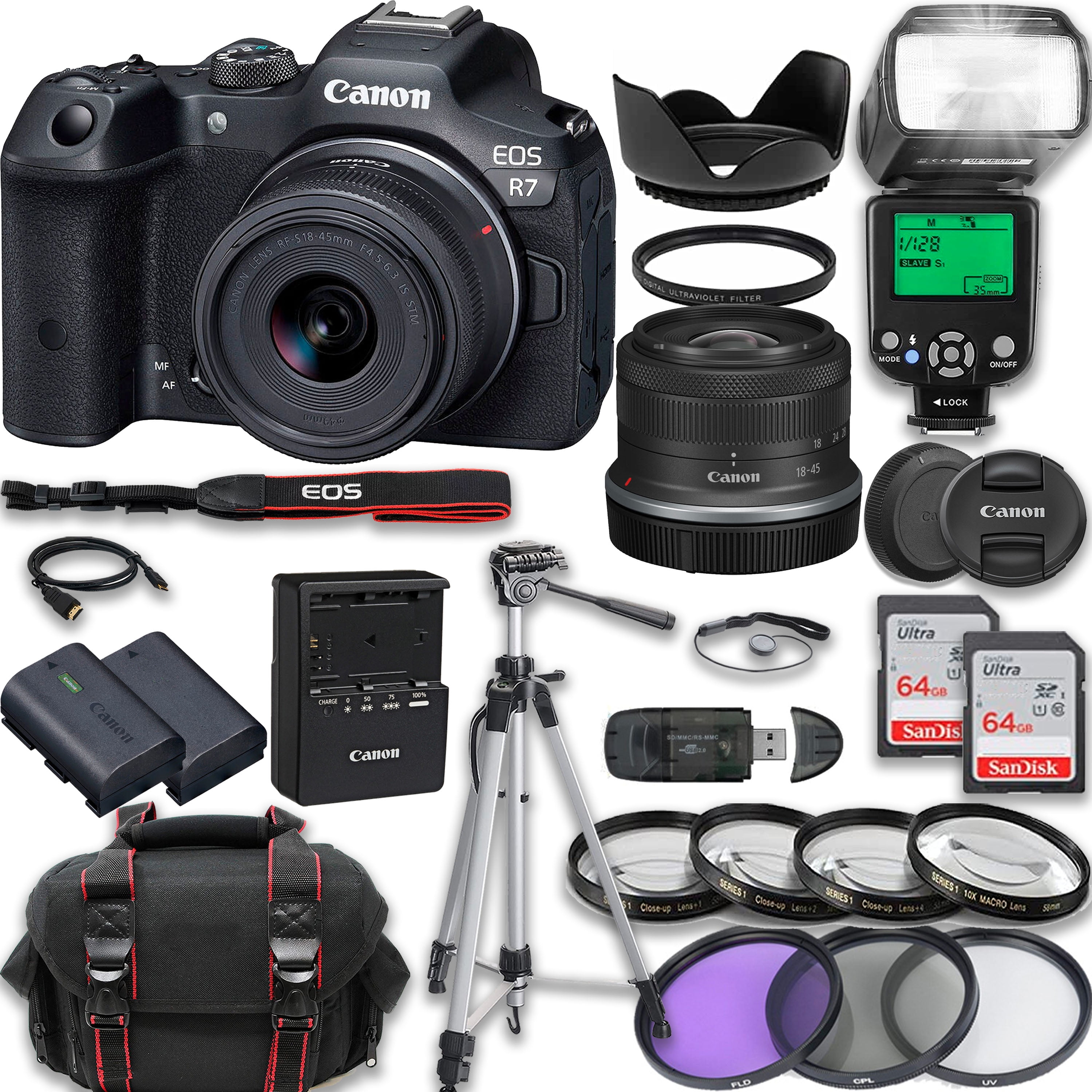 Canon EOS R7 Full Frame Mirrorless Camera Bundle Kit with 18-45mm Lens ...