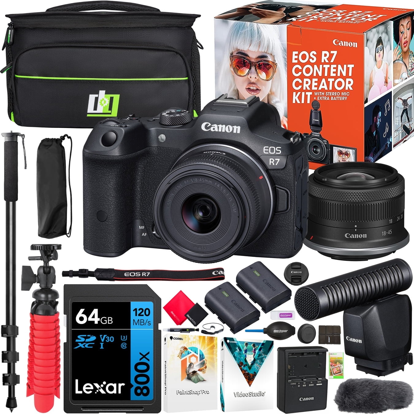 Canon EOS R7 Mirrorless Camera Content Creator Kit Including Body + 18 ...