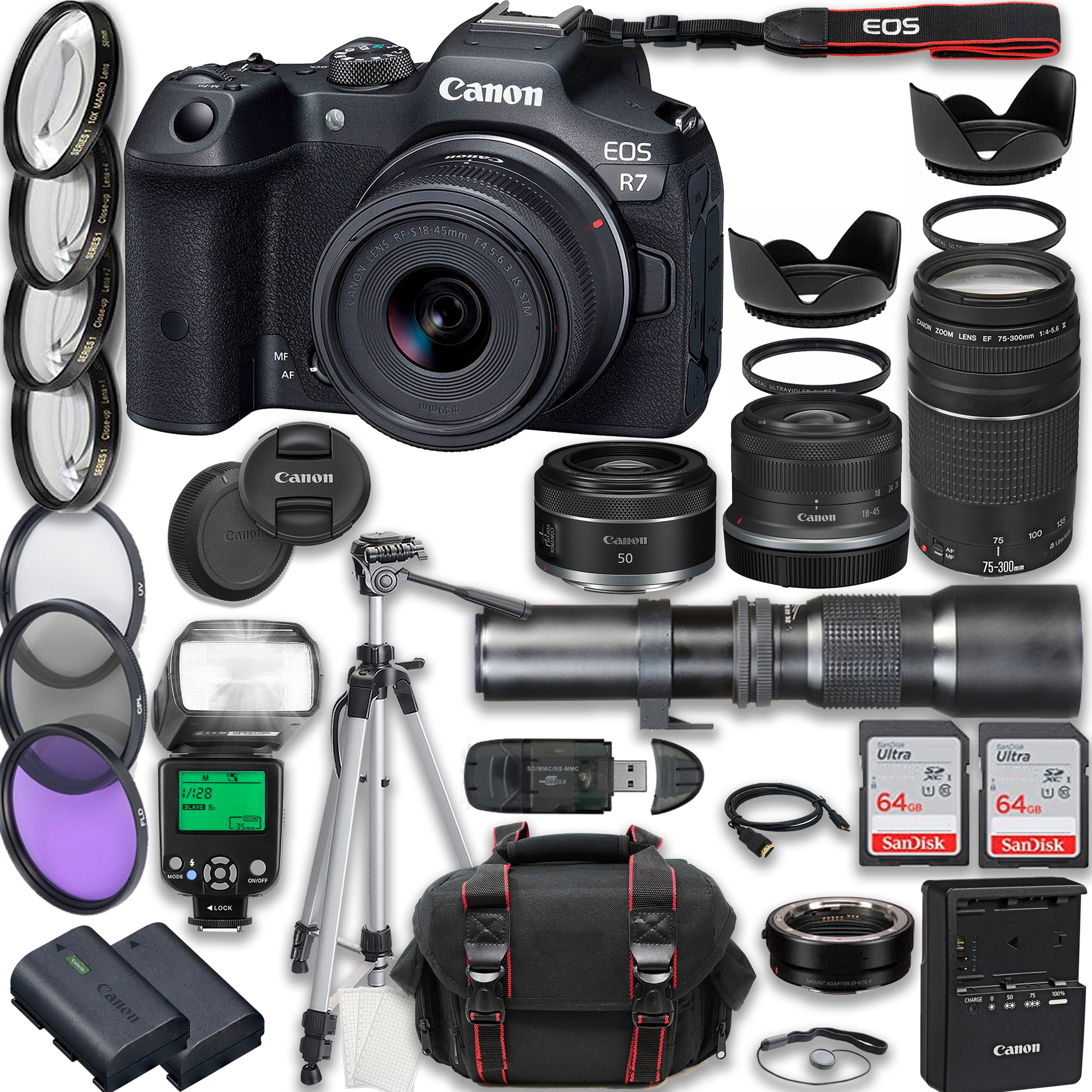 Canon EOS R7 Full Frame Mirrorless Camera Kit with Lens Bundles ...