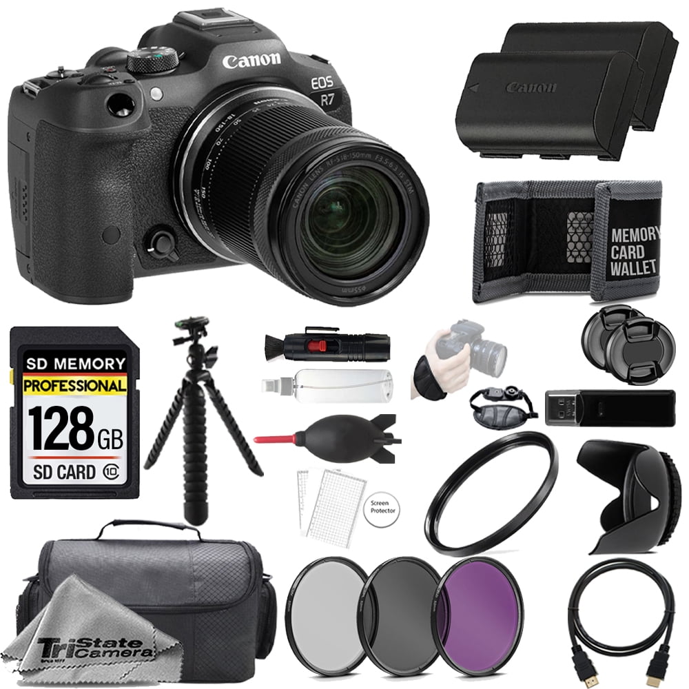 Canon EOS R7 Mirrorless Camera with 18-150mm Lens+ 128GB + Extra ...