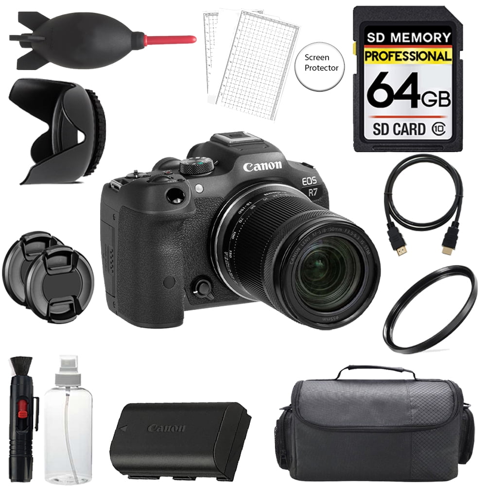 Canon EOS R7 Mirrorless Camera with 18-150mm Lens+ 64GB + Bag+ UV ...