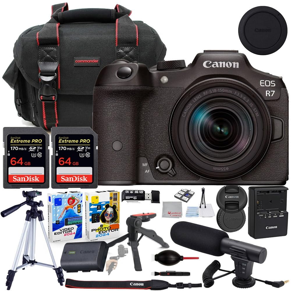 Canon EOS R7 Mirrorless Camera with 18-150mm Lens Bundle with Commander ...