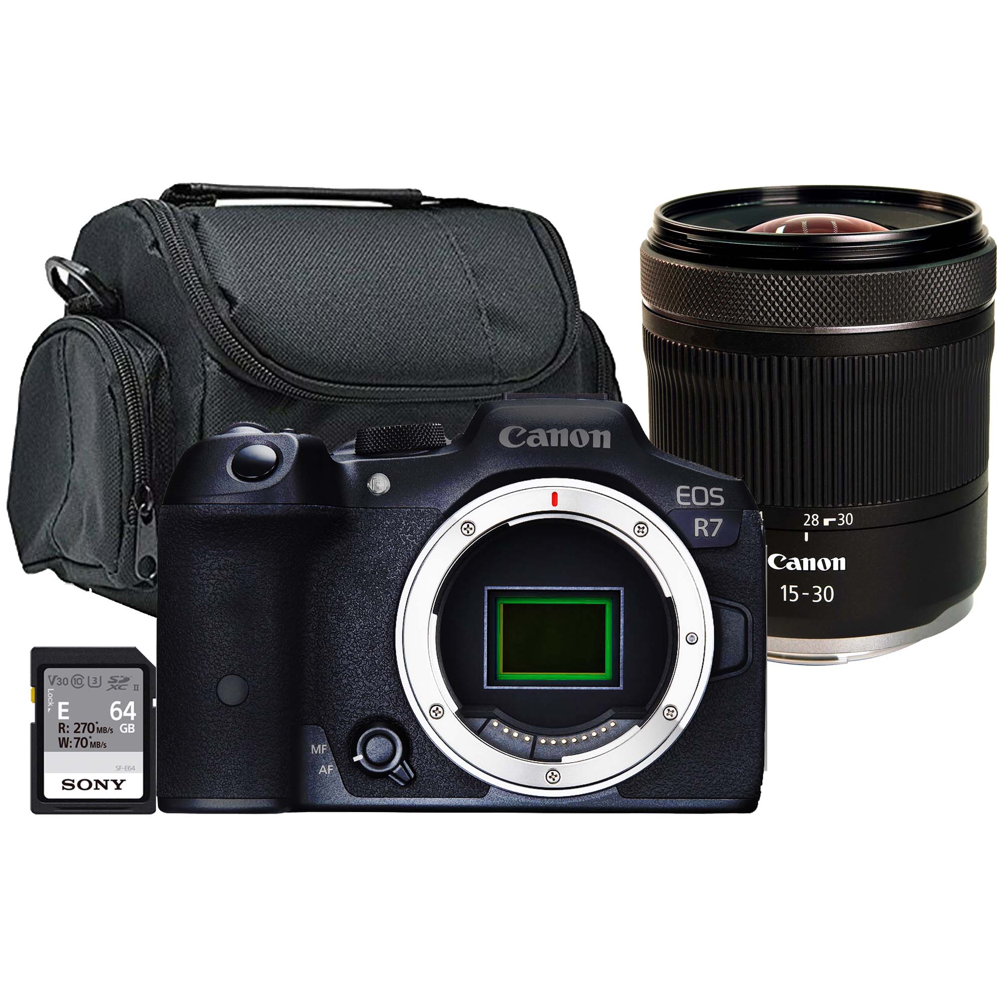 Canon EOS R7 Mirrorless Camera with RF 15-30mm f/4.5-6.3 IS STM Lens and Accessories - Walmart.com