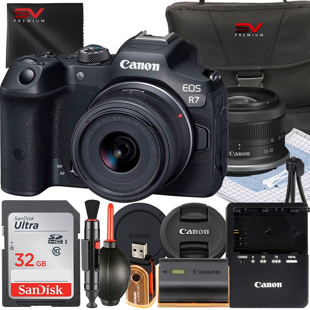 Canon EOS R7 Mirrorless Camera with RF-S 18-45mm Lens, 32GB SanDisk ...