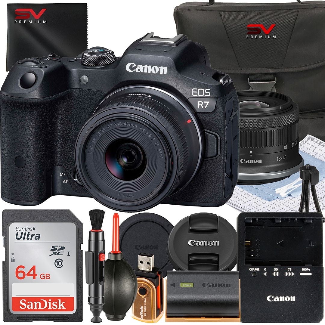 Canon EOS R7 Mirrorless Camera with RF-S 18-45mm Lens + SanDisk 64GB ...