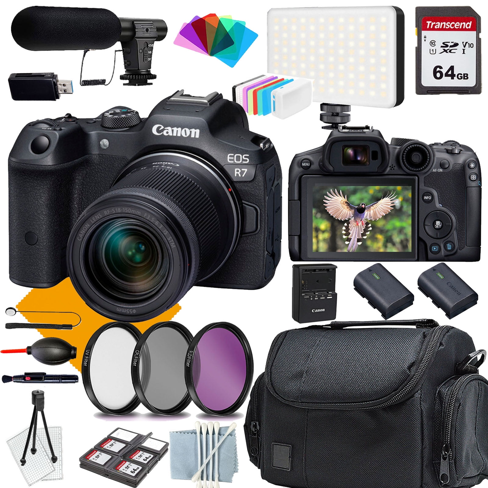 Canon EOS R7 Mirrorless Camera with RF 18-150mm Lens, Starter Kit ...