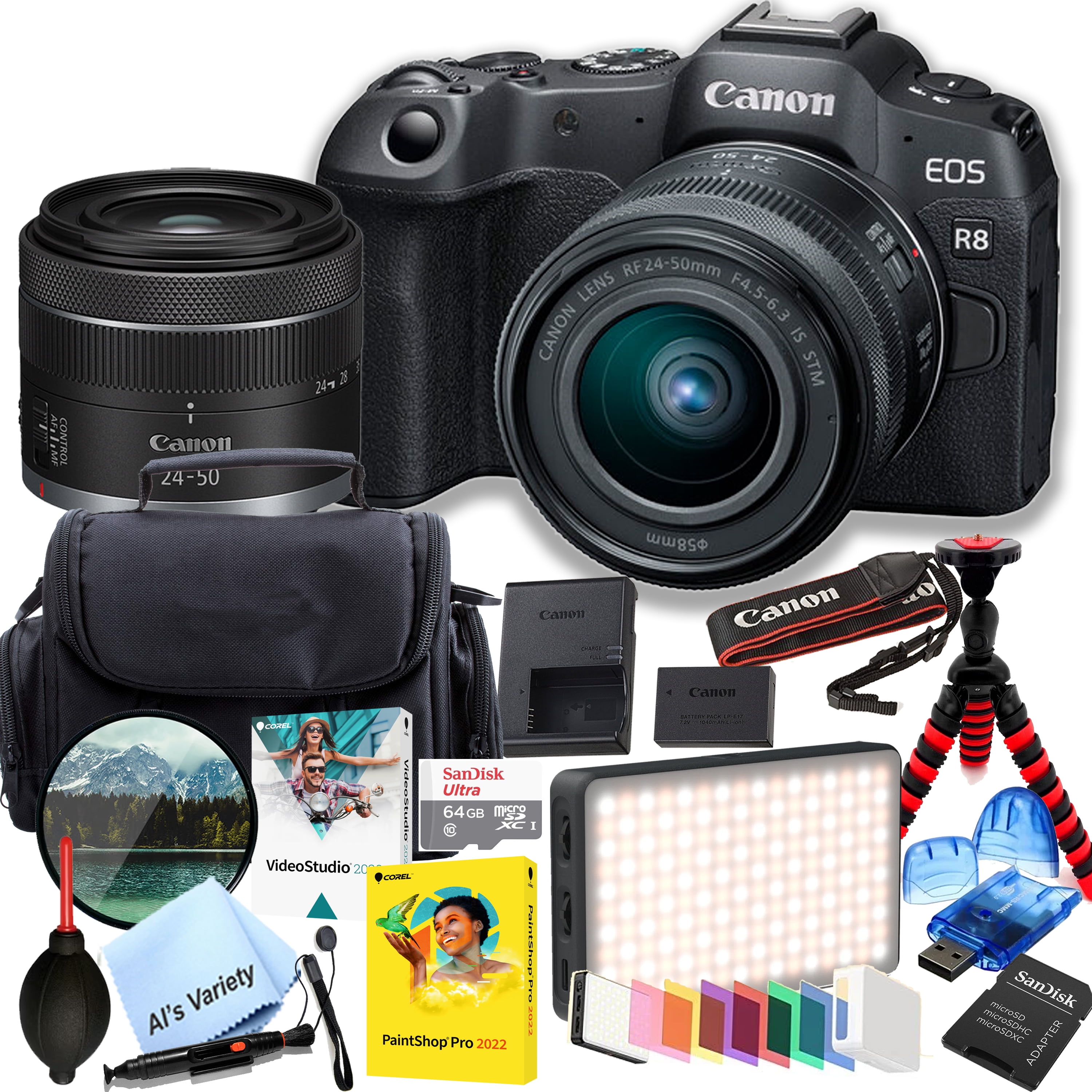 Canon EOS R8 24.2MP Full-Frame CMOS Sensor Mirrorless Camera with 24 ...