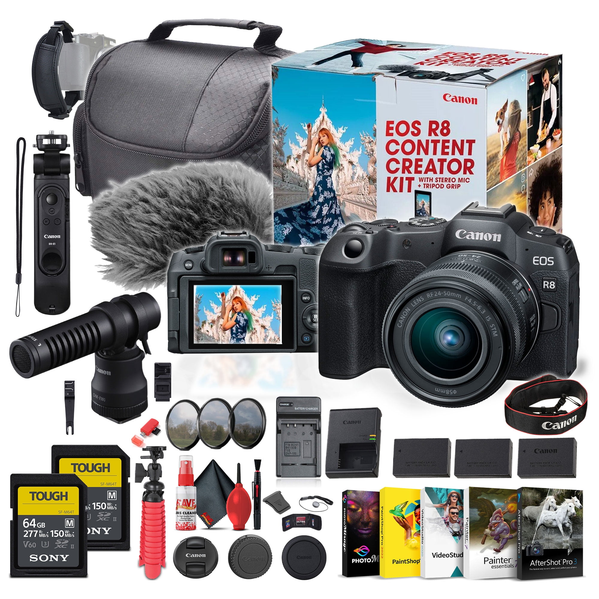 Canon EOS R8 Camera Content Creator Kit with RF 24-50mm F/4.5-6.3 IS ...