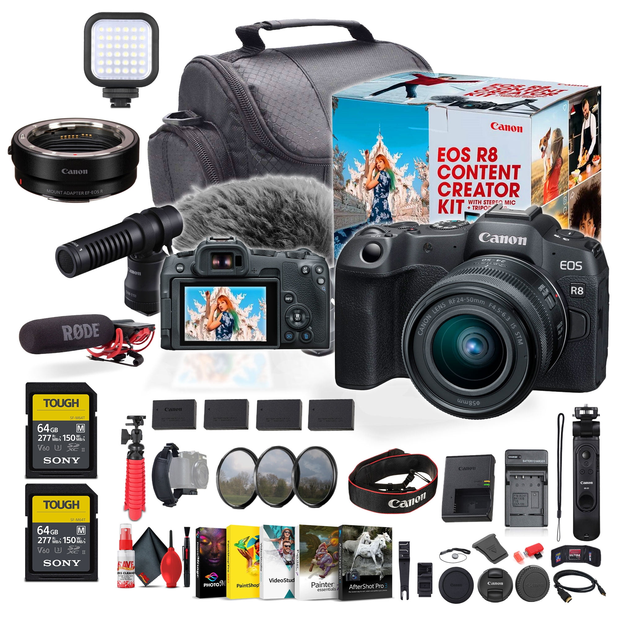 Canon EOS R8 Camera Content Creator Kit with RF 24-50mm f/4.5-6.3 IS ...