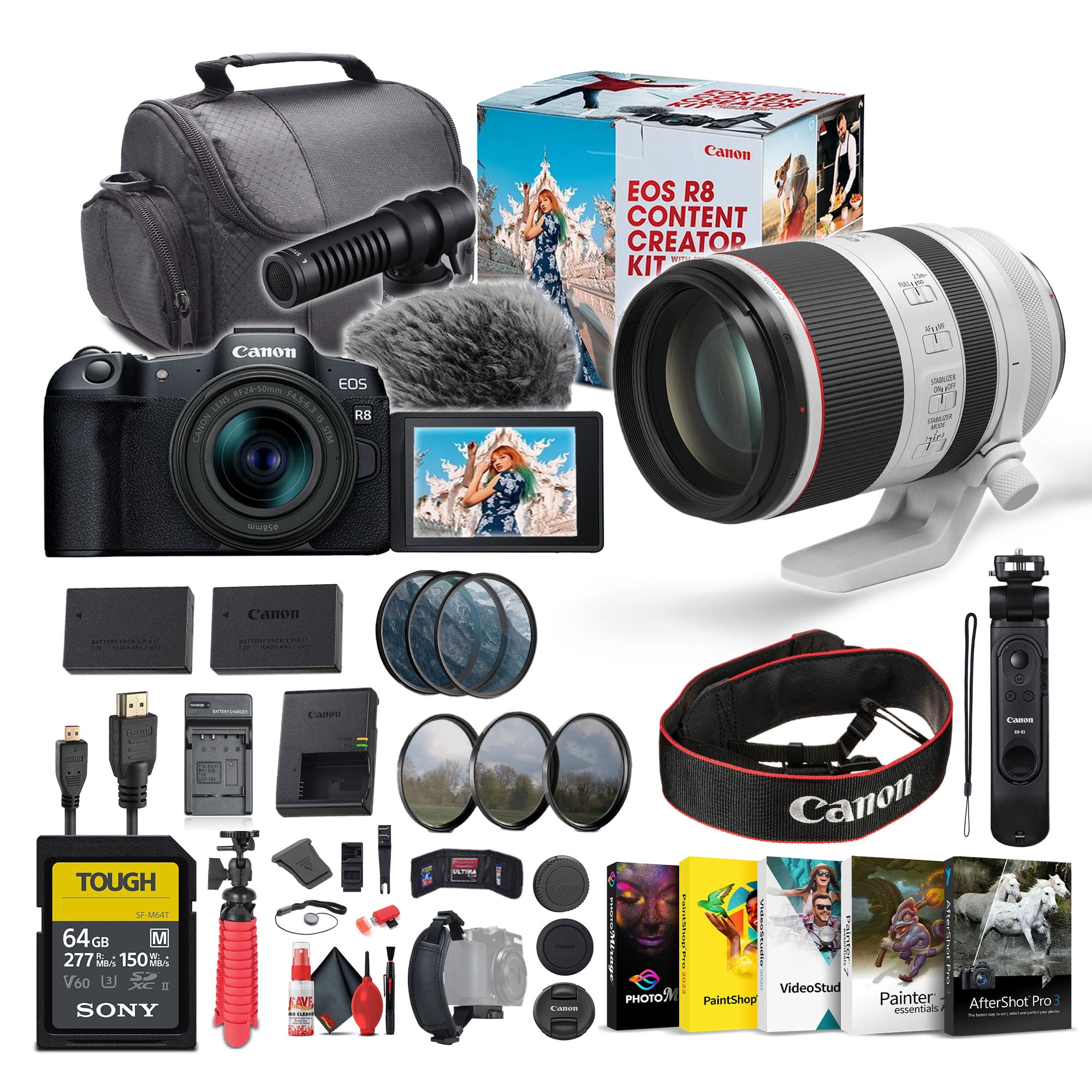 Canon EOS R8 Camera Content Creator Kit with RF 24-50mm f/4.5-6.3 IS ...