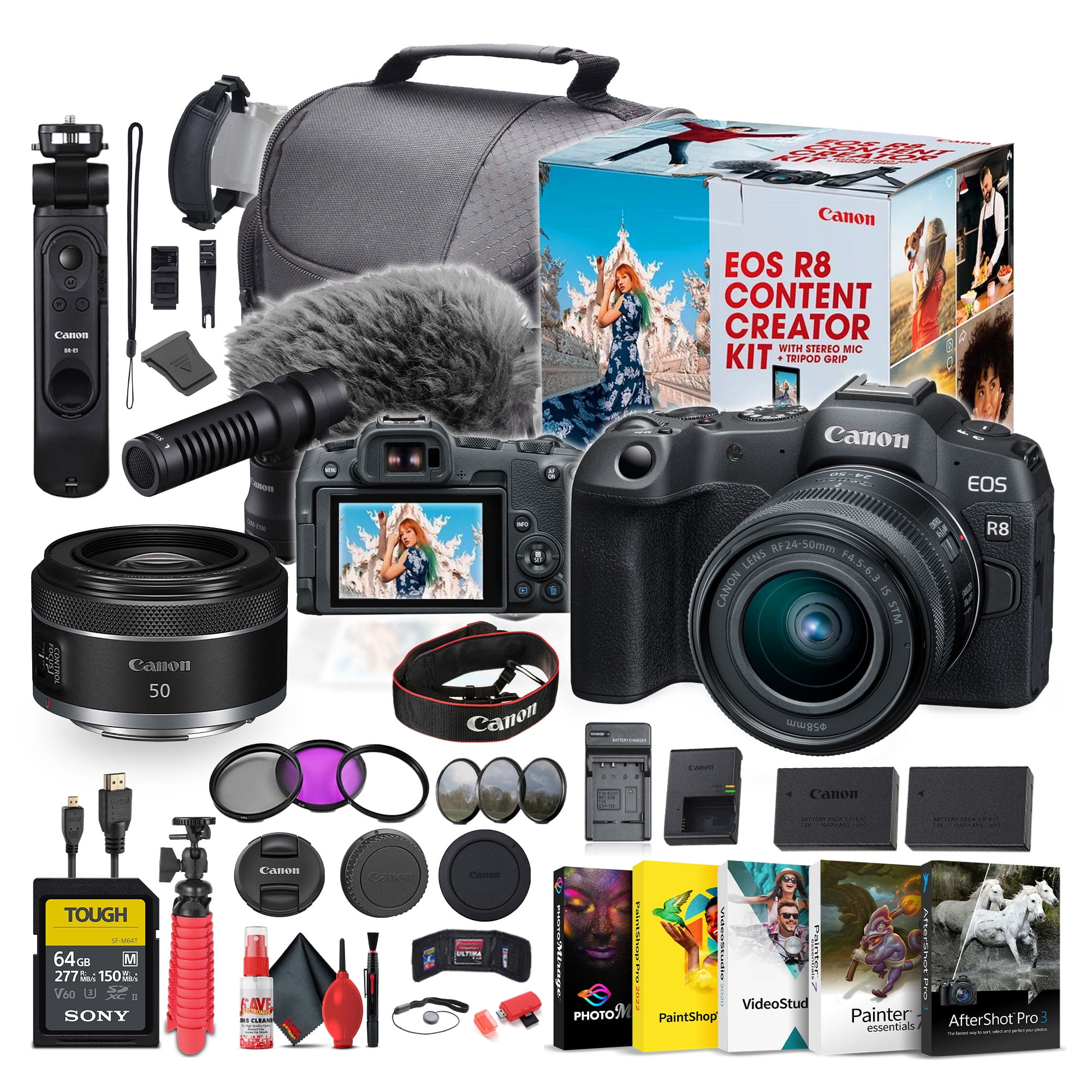 Canon EOS R8 Camera Content Creator Kit with RF 24-50mm f/4.5-6.3 IS ...