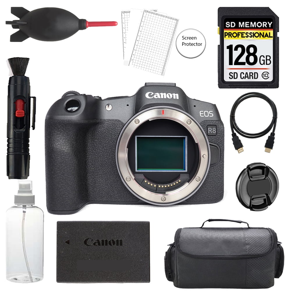 Canon EOS R8 Mirrorless Camera (Body) + 128GB + Bag+ Screen Protector ...