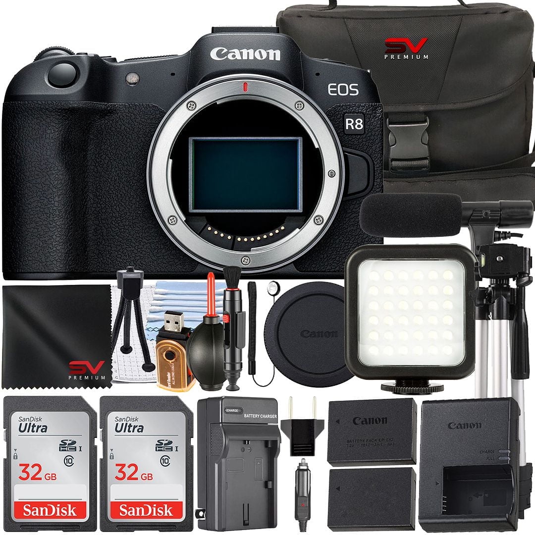 Canon EOS R8 Mirrorless Camera (Body Only) with 2 Pack SanDisk 32GB ...