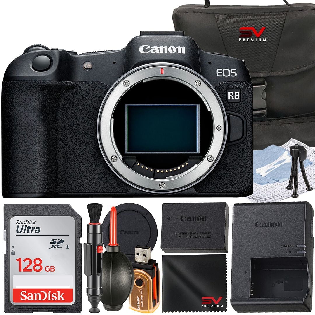 Canon EOS R8 Mirrorless Camera (Body Only) with SanDisk 128GB Memory ...