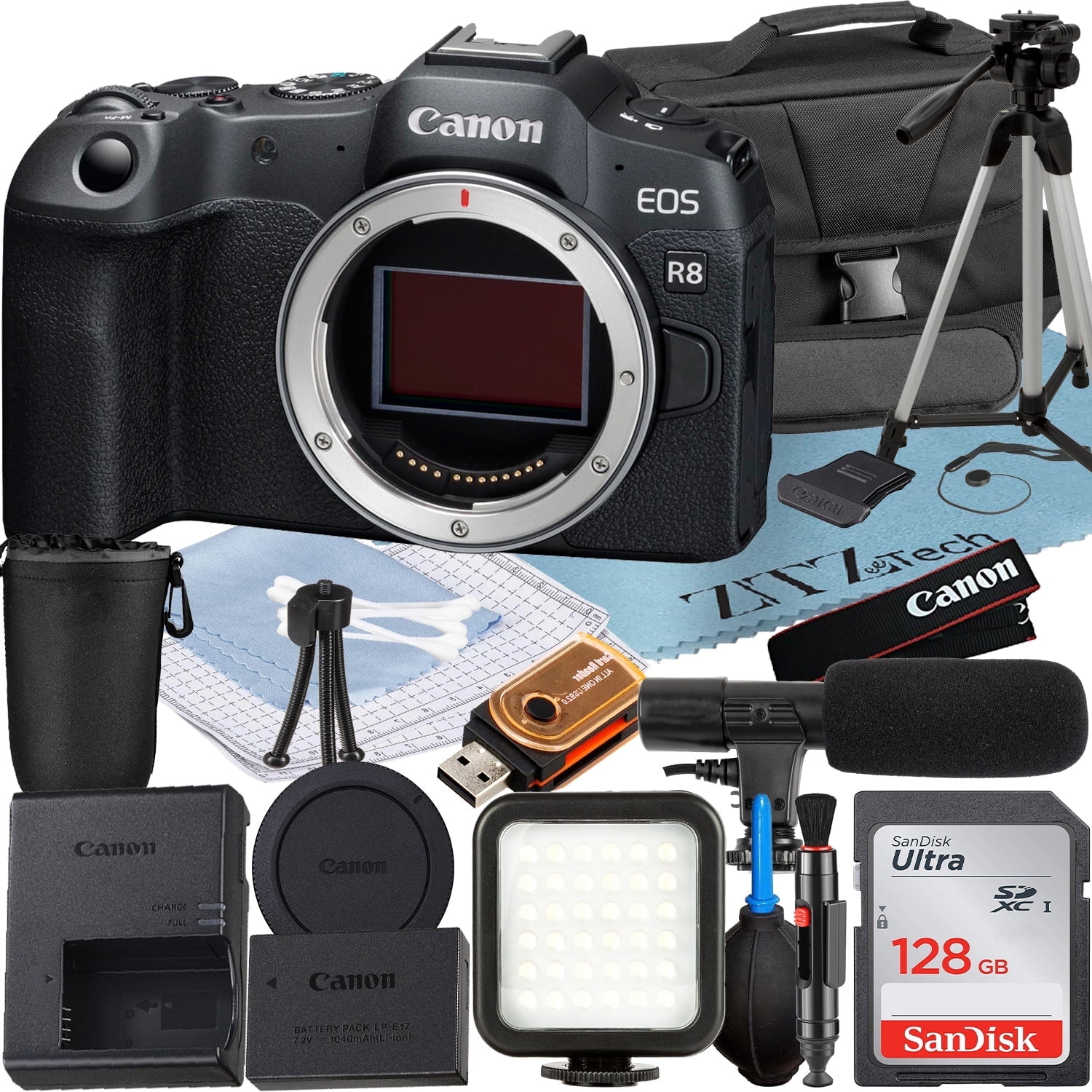 Canon EOS R8 Professional Mirrorless Digital Camera, 128GB SanDisk ...