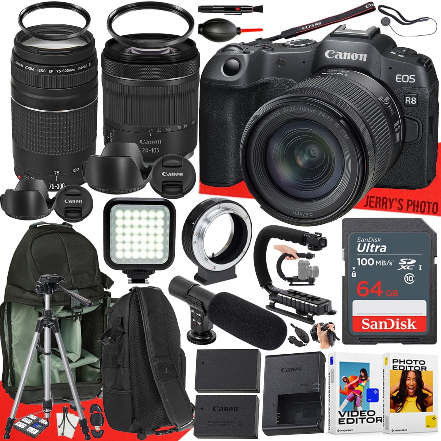 Canon EOS R8 Mirrorless Camera with RF 24-105mm f/4-7.1 is STM and EF ...