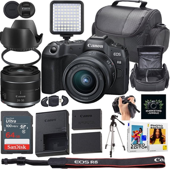 Canon EOS R8 Mirrorless Camera + RF 24-50mm f/4.5-6.3 is STM Lens ...