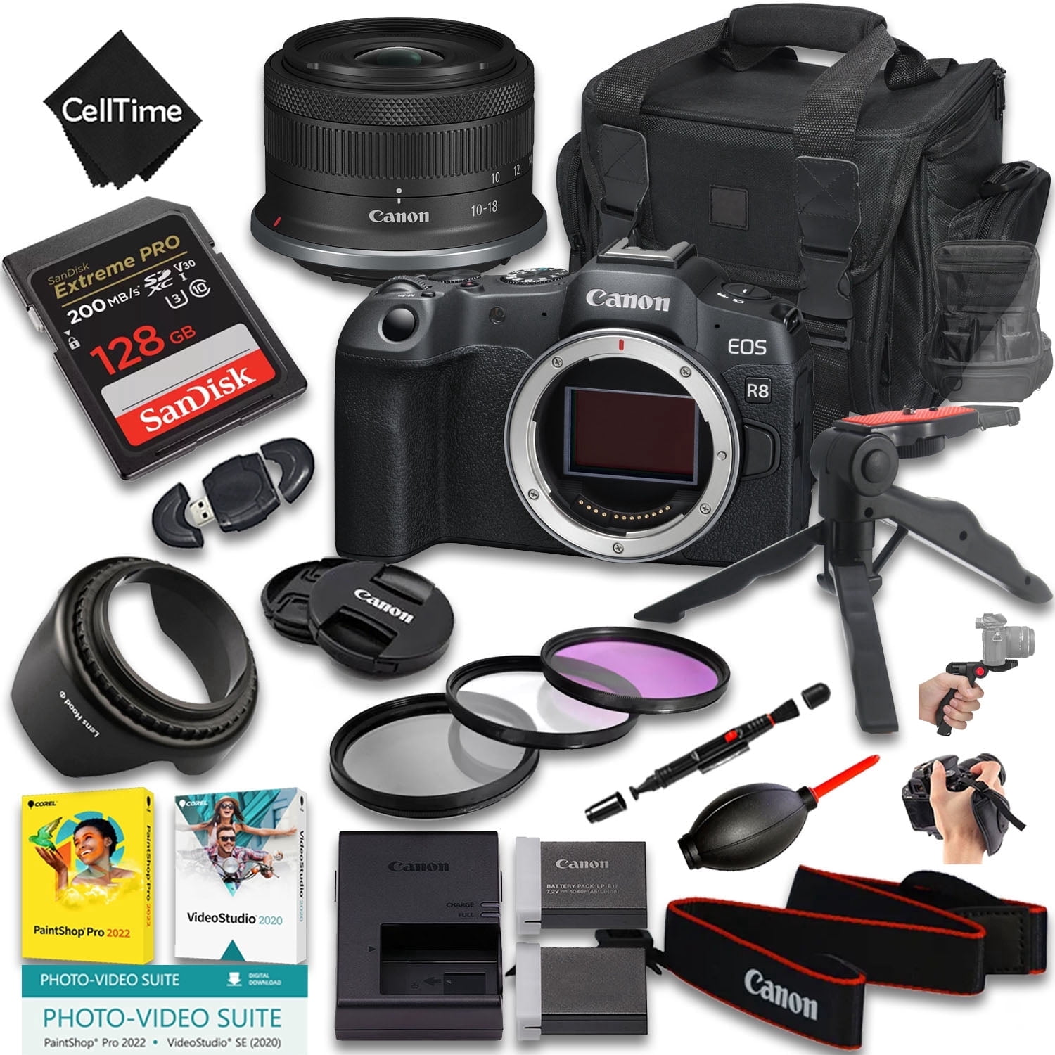 Canon EOS R8 Mirrorless Camera with RF-S 10-18mm f/4.5-6.3 IS STM Lens ...