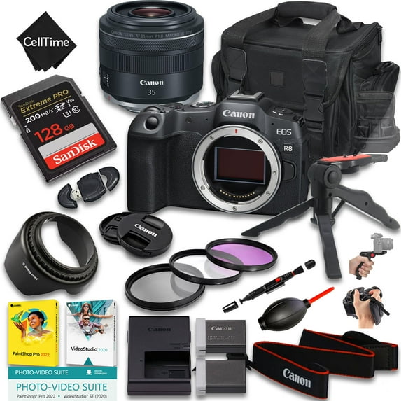 Canon EOS R8 Mirrorless Camera with RF 35mm f/1.8 Macro IS STM Lens ...
