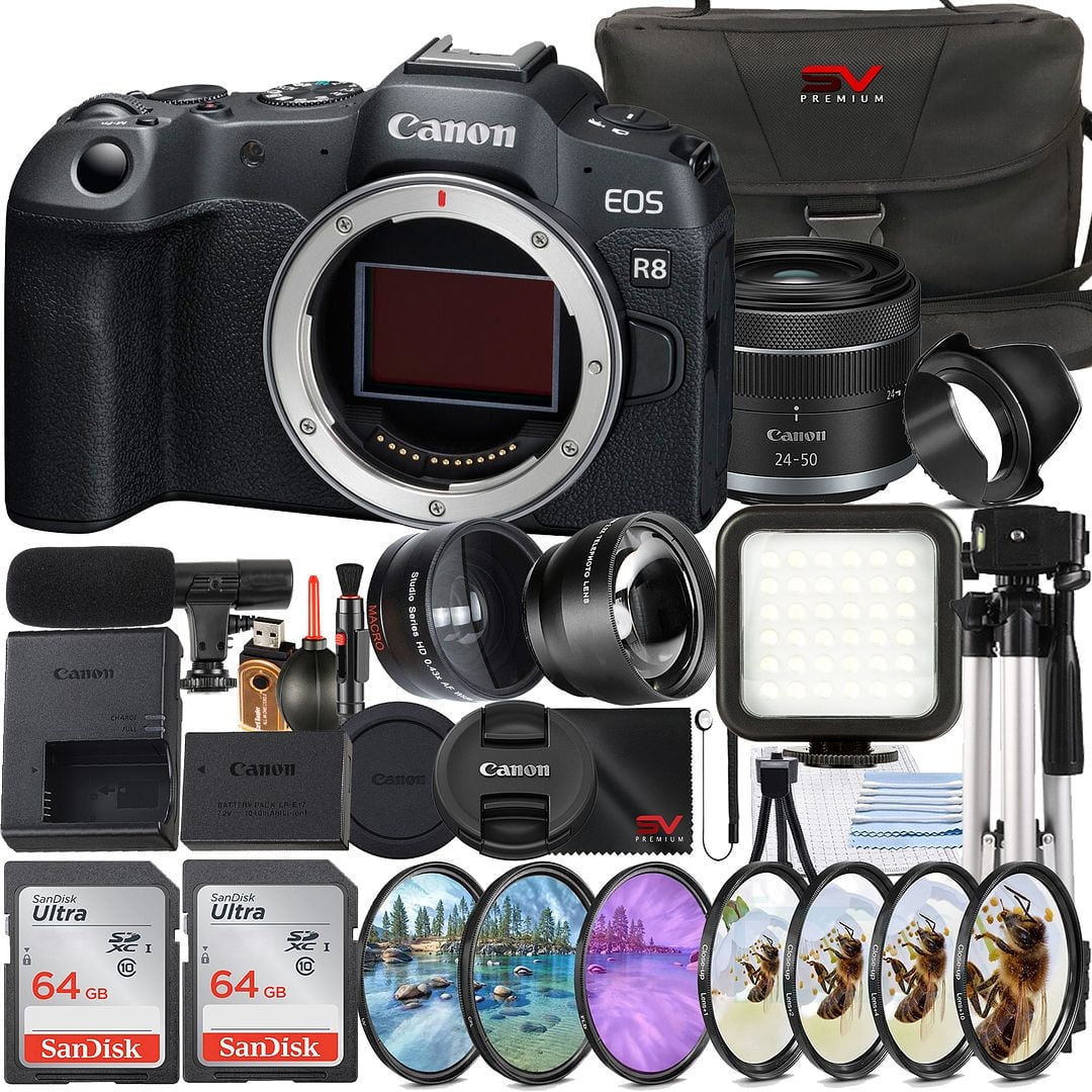 Canon EOS R8 Digital Mirrorless Camera + RF-S 18-45mm Lens, 2 Pack ...