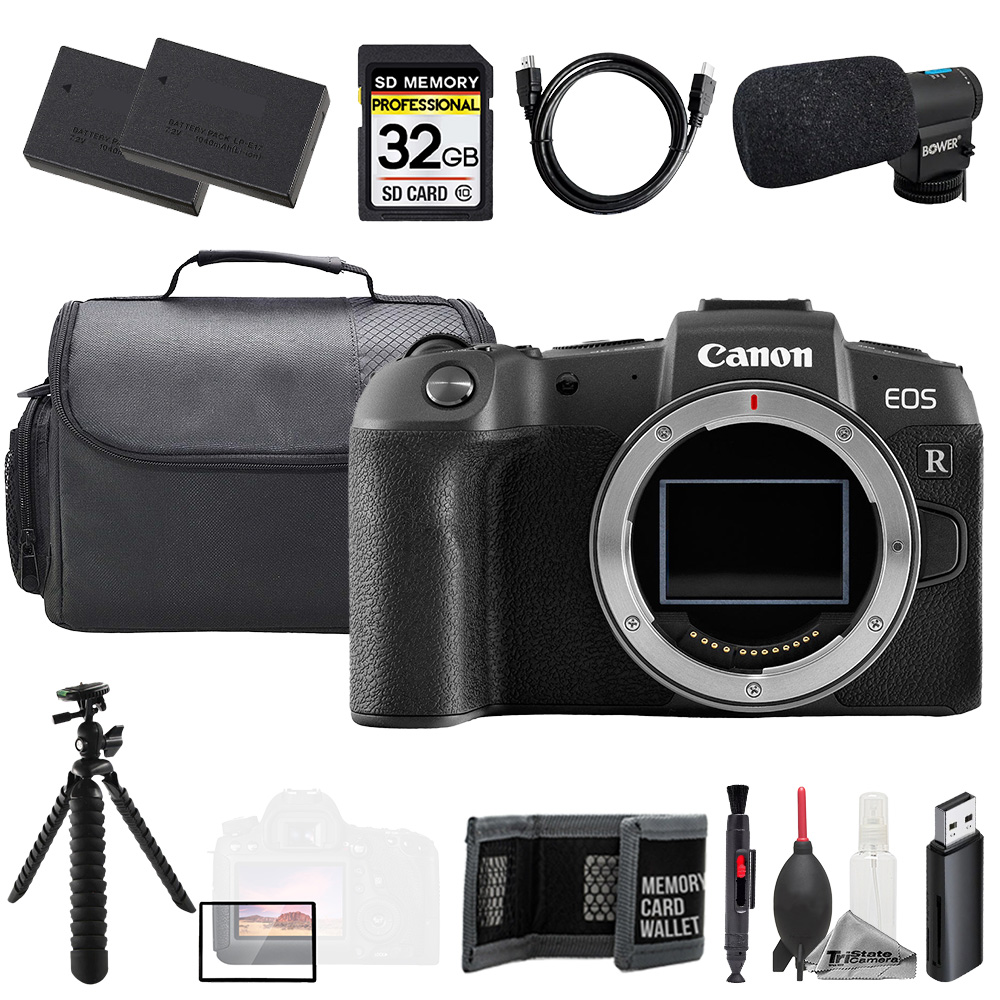 Canon EOS RP (Body) + Mic + 32GB + Extra Battery+ Tripod- Accessory Kit ...