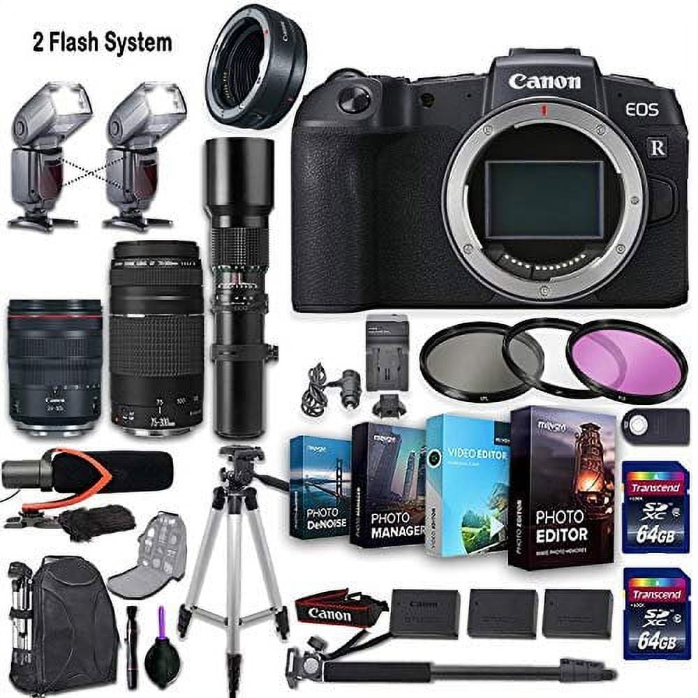Canon EOS RP Mirrorless Camera w/ 3 Lenses (Canon RF 24-105mm f/4L is ...