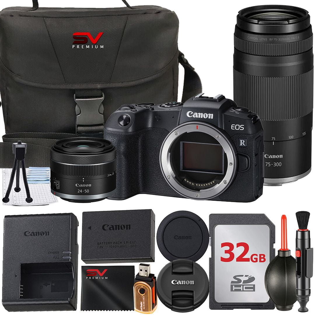 Canon EOS RP Mirrorless Camera with RF 24-50mm + 75-300mm Lens + 32GB ...