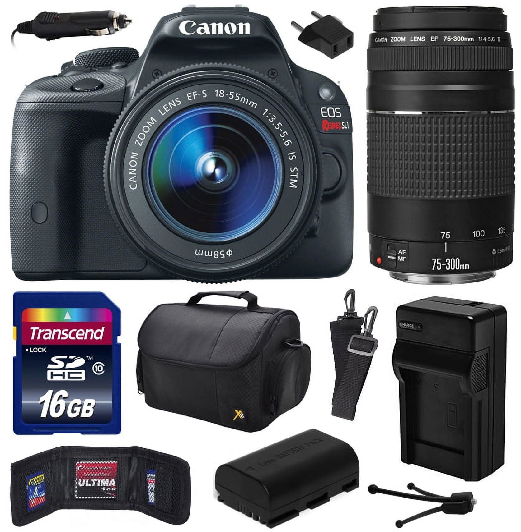 Canon EOS Rebel SL1 (100D) Digital SLR with 18-55mm STM and EF 75-300mm ...
