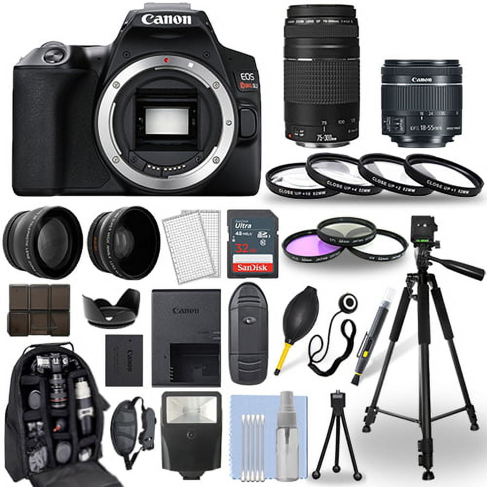 Canon EOS Rebel SL3 Camera + 18-55mm stm + 75-300mm + 30 Piece ...
