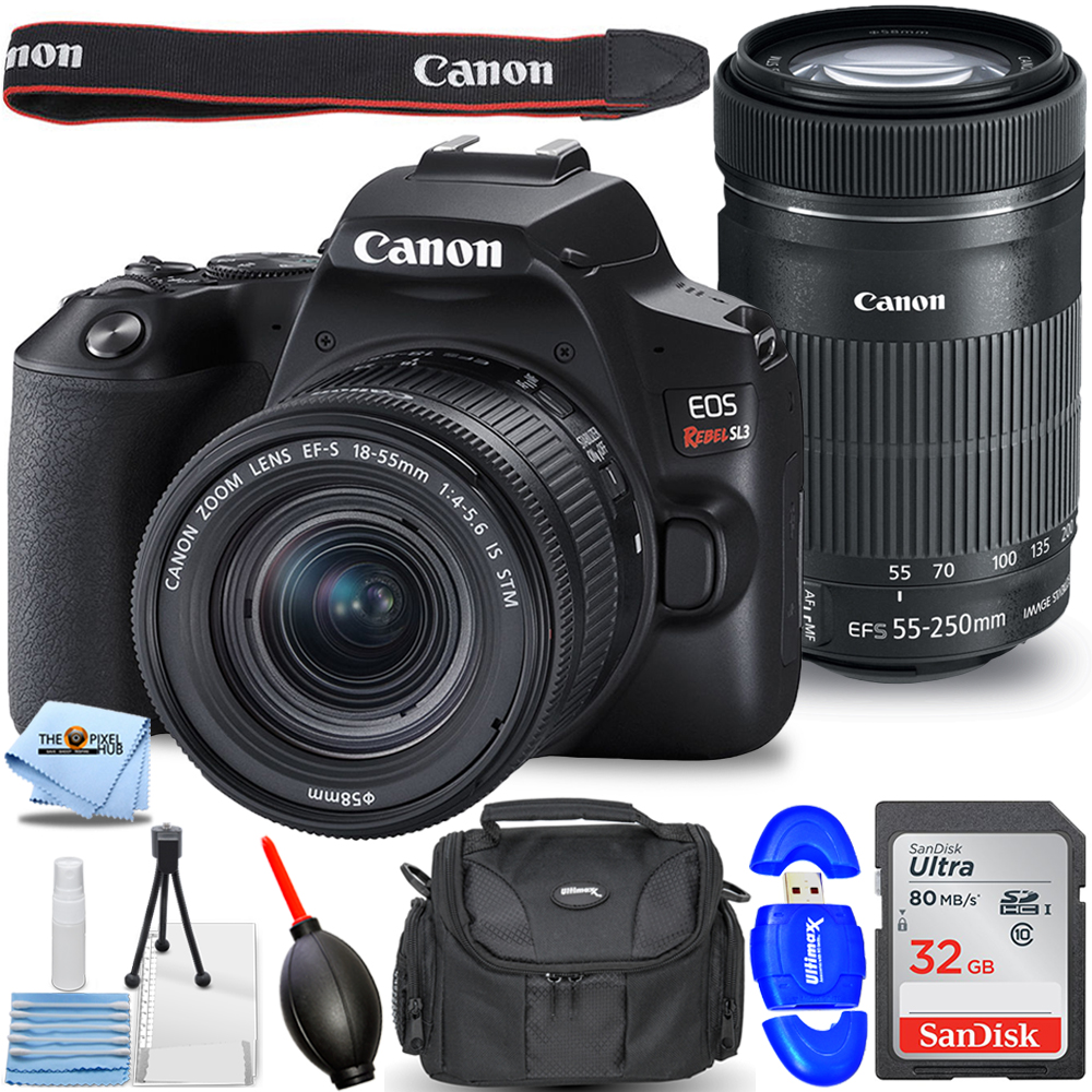 Canon EOS Rebel SL3 DSLR Camera with 18-55mm & 55-250mm Lens ...