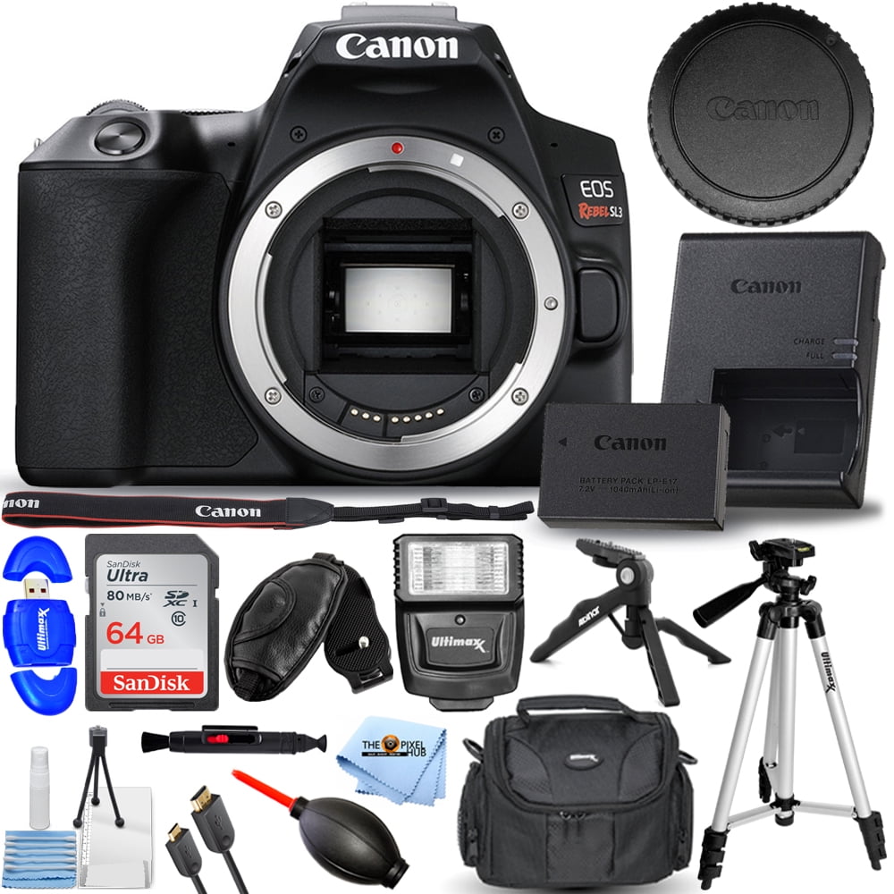 Canon EOS Rebel SL3 DSLR Camera (Black, Body Only) - 12PC Accessory ...