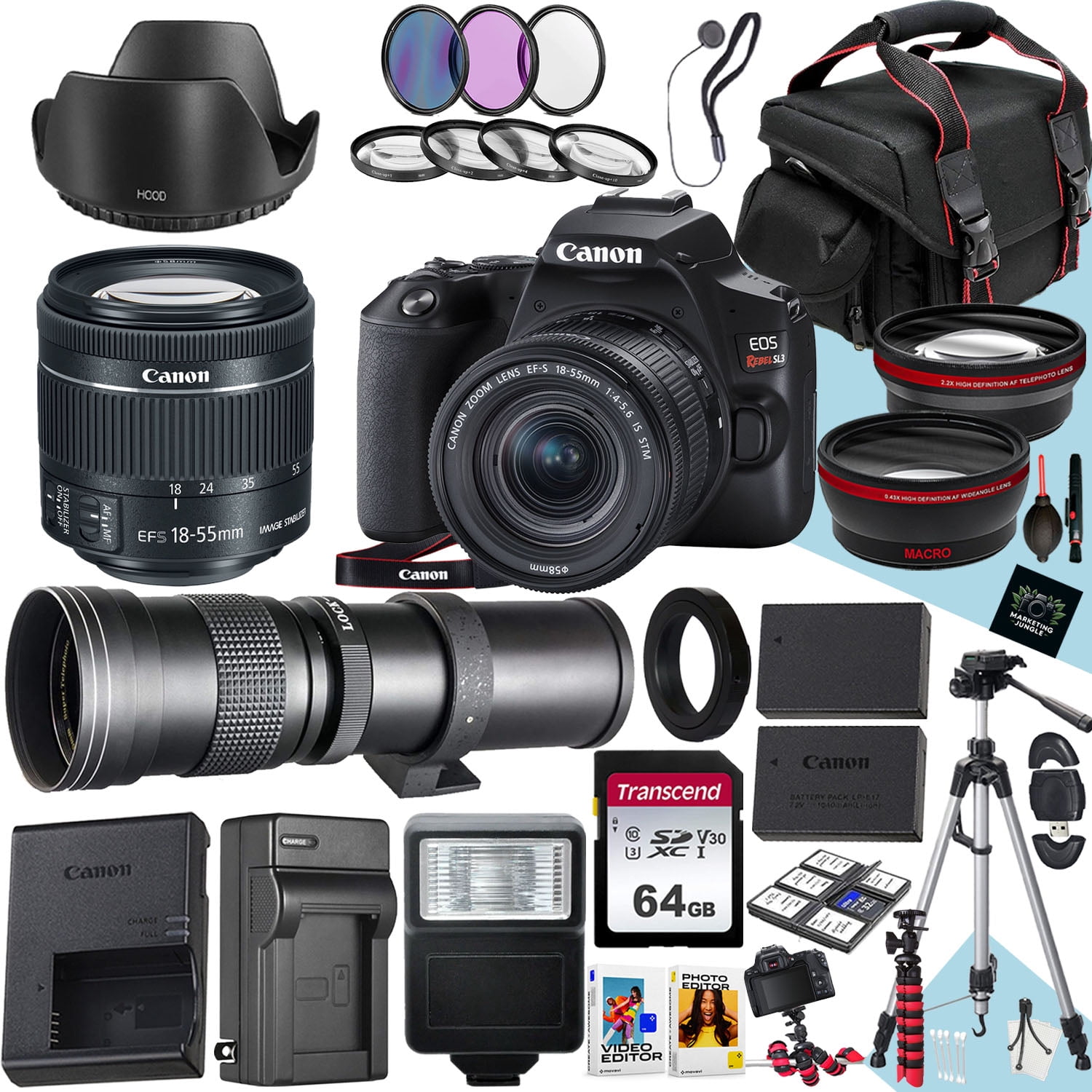 Canon EOS Rebel SL3 DSLR Camera With EF-S 18-55mm f/4-5.6 IS STM And ...