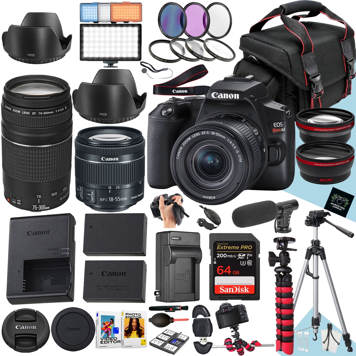 Canon EOS Rebel SL3 DSLR Camera With EF-S 18-55mm f/4-5.6 IS STM And EF ...