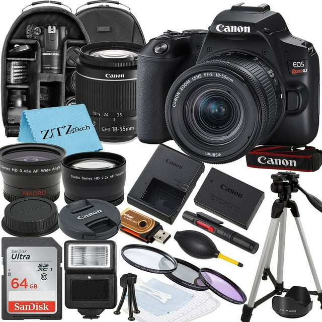 Canon EOS Rebel SL3 DSLR Camera with 18-55mm Lens, SanDisk 64GB Memory ...