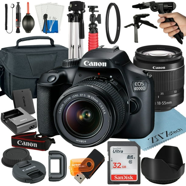Canon EOS Rebel T100 / 4000D DSLR Camera Bundle with 18-55mm Zoom Lens ...
