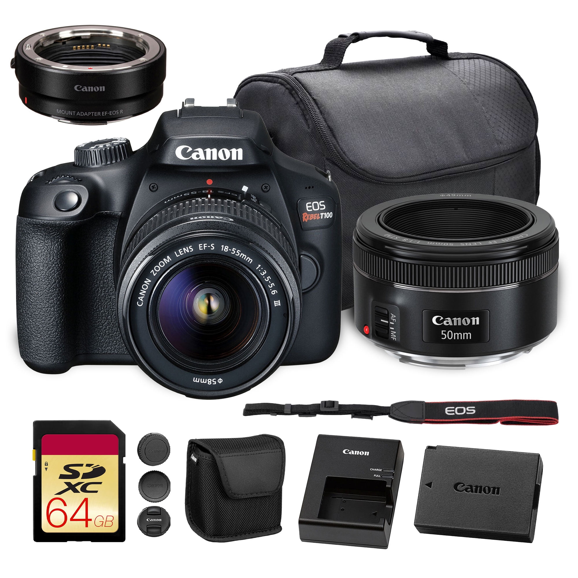 Canon EOS Rebel T100 DSLR Camera with 18-55mm Lens| 18MP APS-C Sensor ...