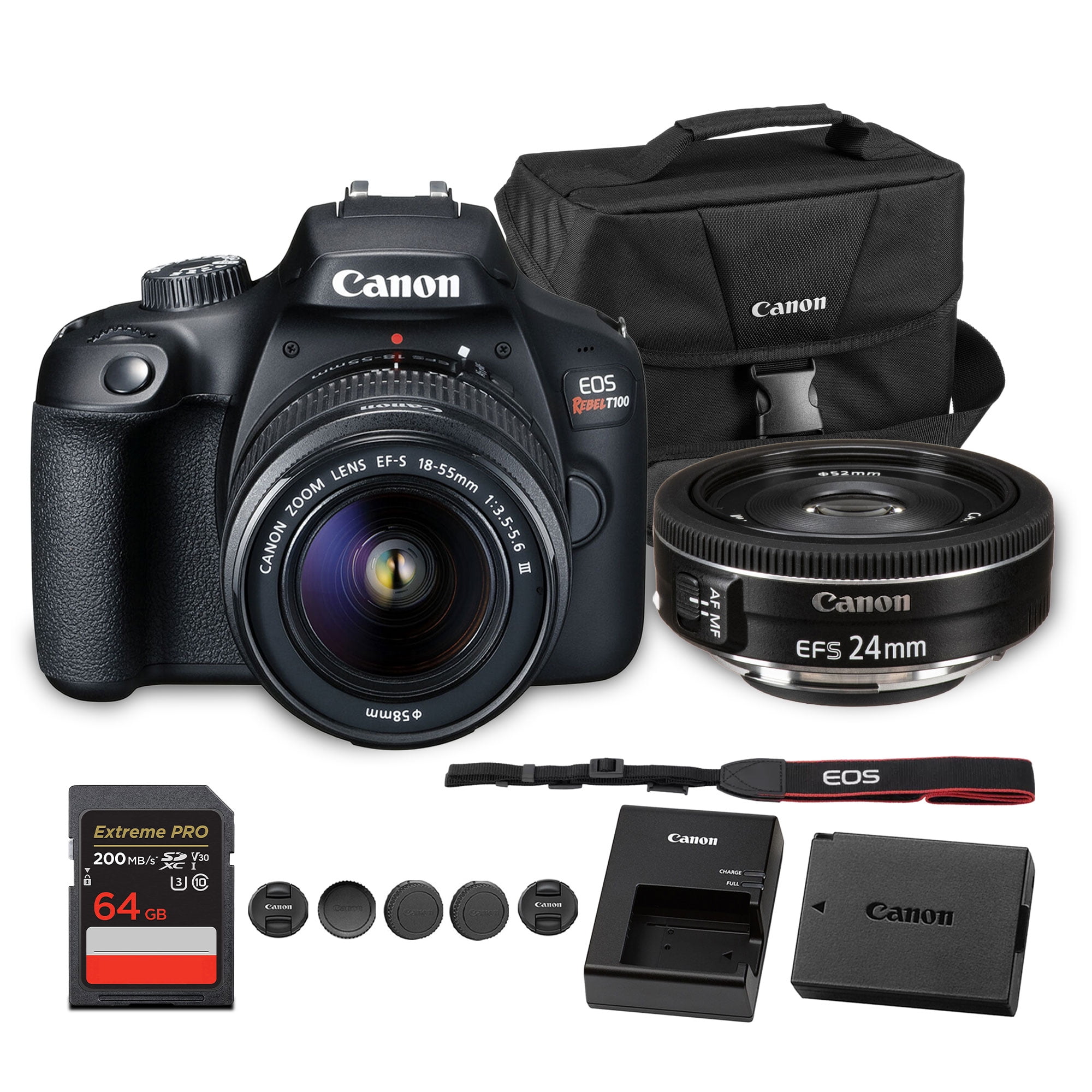Canon EOS Rebel T100 DSLR Camera with 18-55mm Lens | 18MP APS-C Sensor, Built-In Wi-Fi & Full HD ...