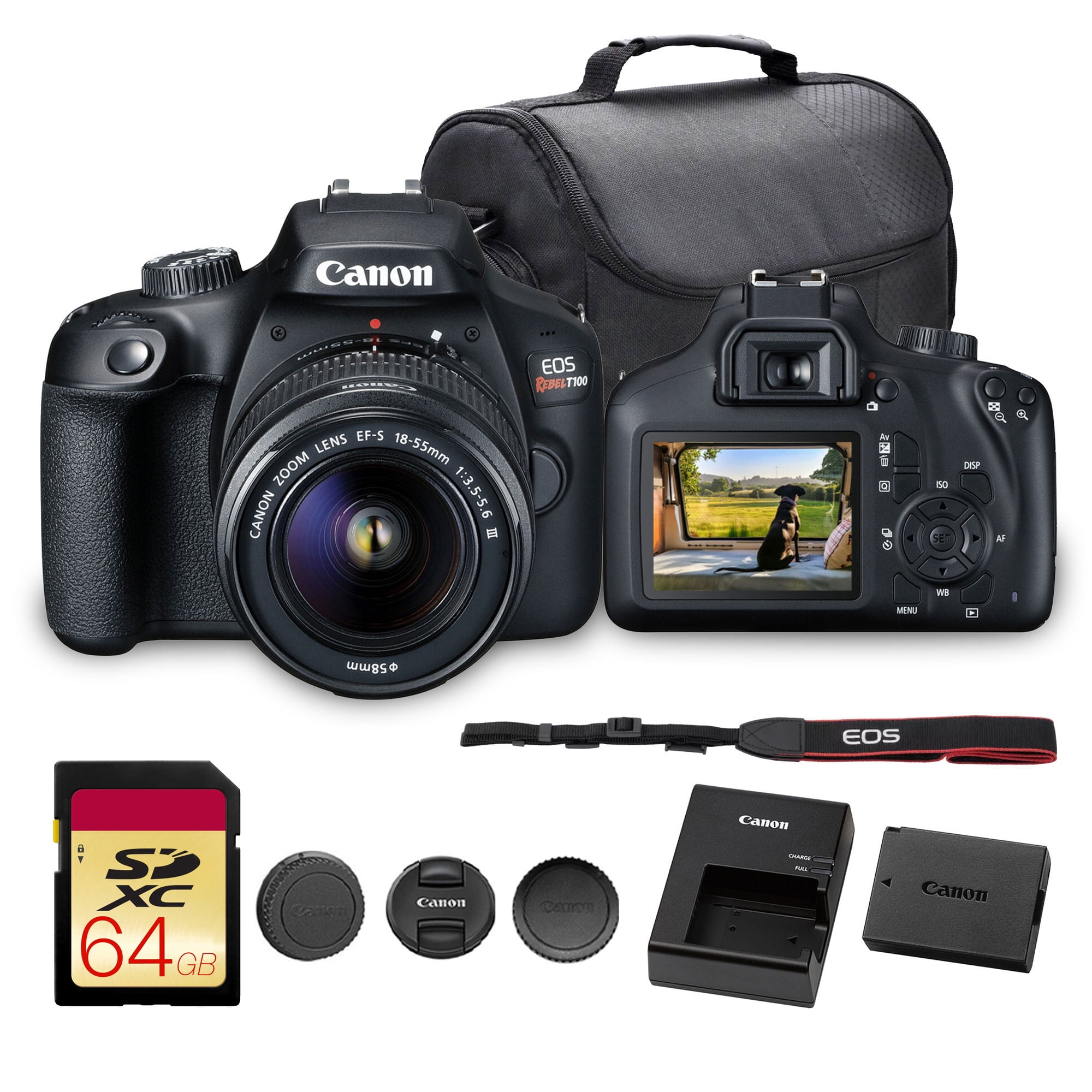 Canon EOS Rebel T100 DSLR Camera with 18-55mm Lens | 18MP APS-C Sensor ...
