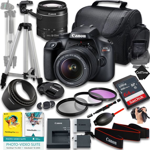 Canon EOS Rebel T100 DSLR Camera with EF-S 18-55mm f/3.5-5.6 III Lens ...