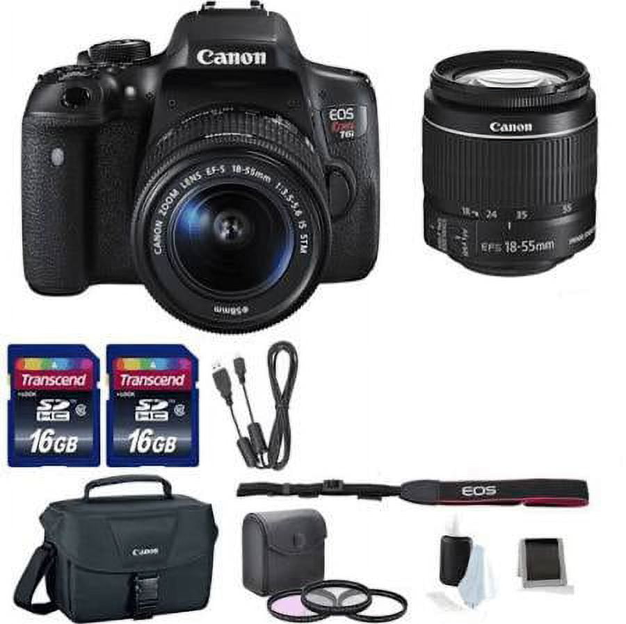 Canon EOS Rebel T6i DSLR Flip Screen Camera w/ 18-55mm Lens + 2x16GB ...