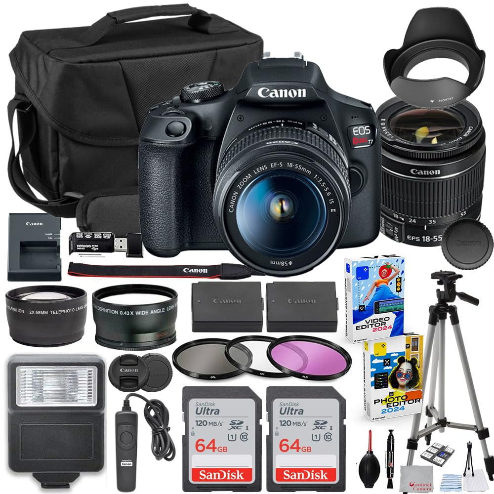 Canon EOS Rebel T7 DSLR Camera with 18-55mm Lens Bundle with Extra ...