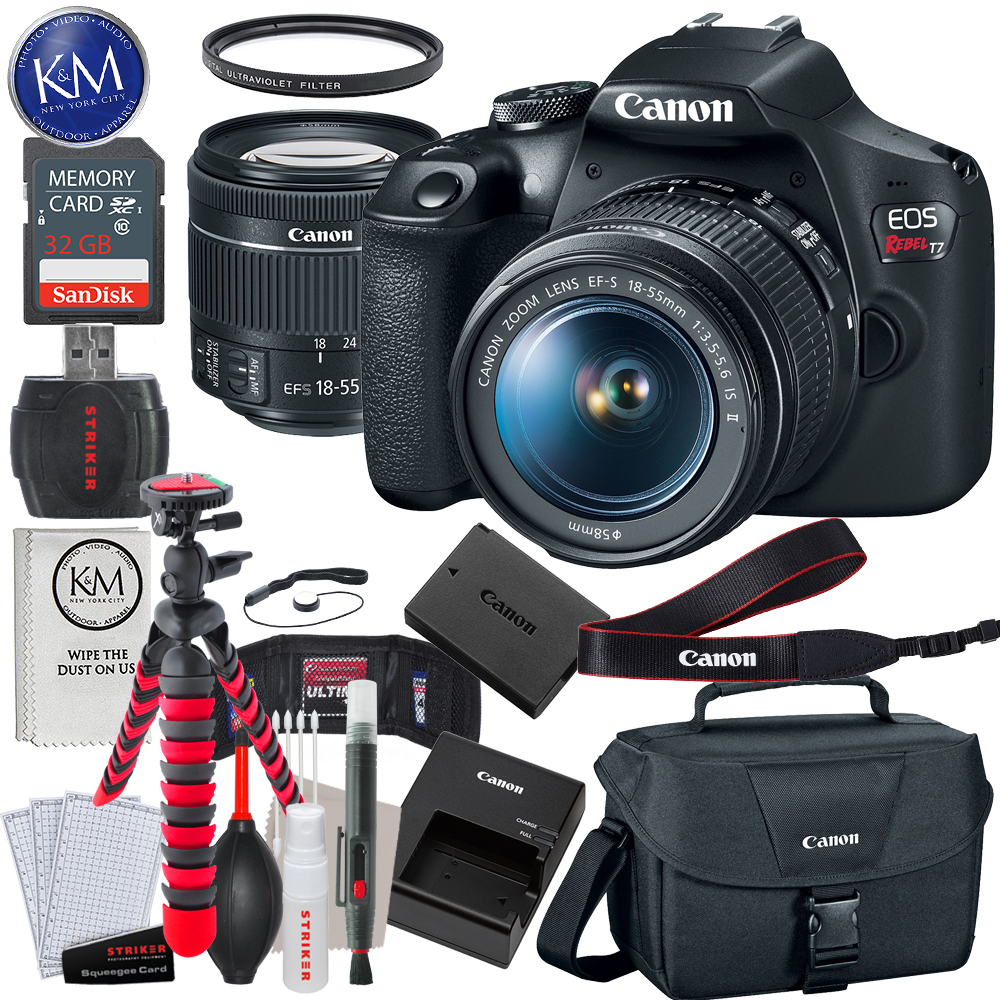 Canon EOS Rebel T7 Professional DSLR Camera Kit - Lens, Bag, 32GB ...