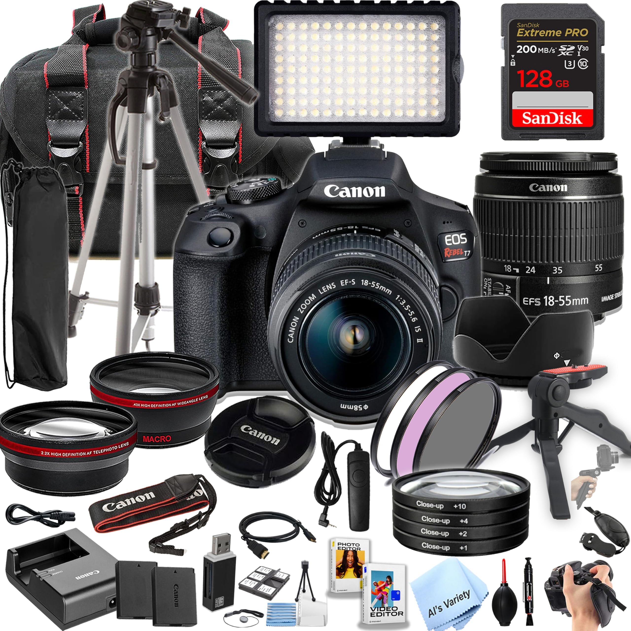 Canon EOS Rebel T7 DSLR Camera Bundle w/Canon EF-S 18-55mm f/3.5-5.6 is ...