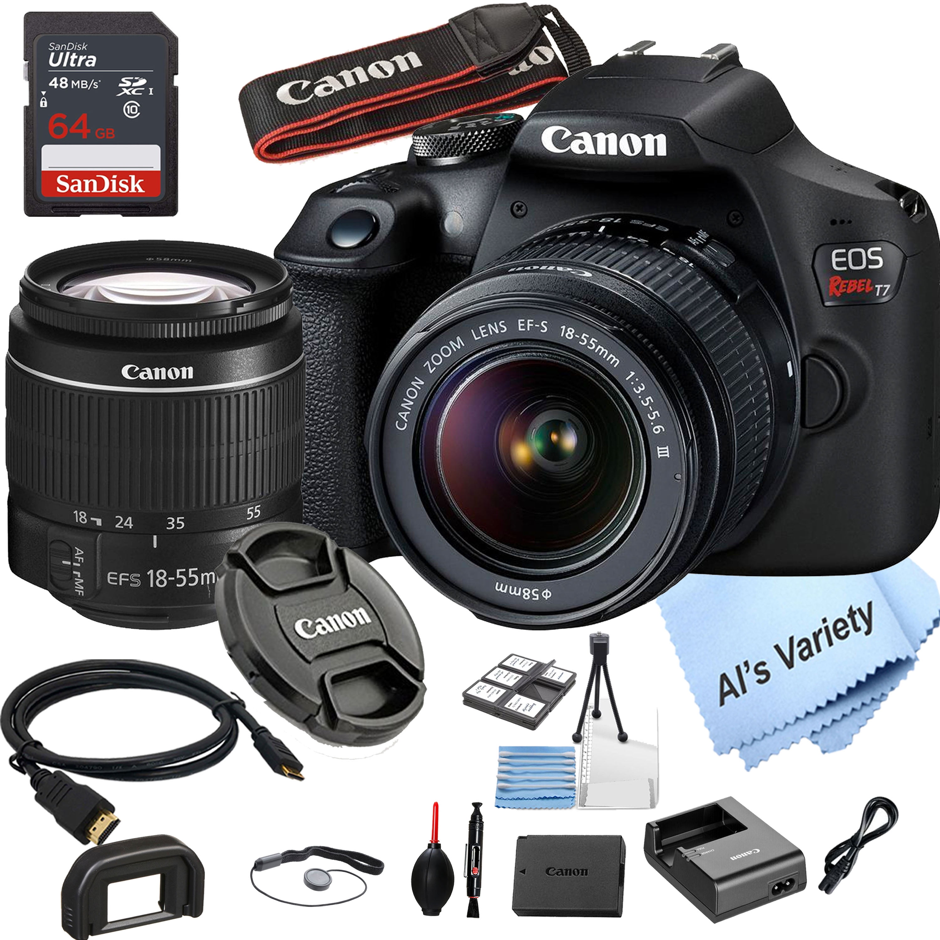Canon EOS Rebel T7 DSLR Camera Bundle with 18-55mm Zoom Lens, 24.1 MP ...