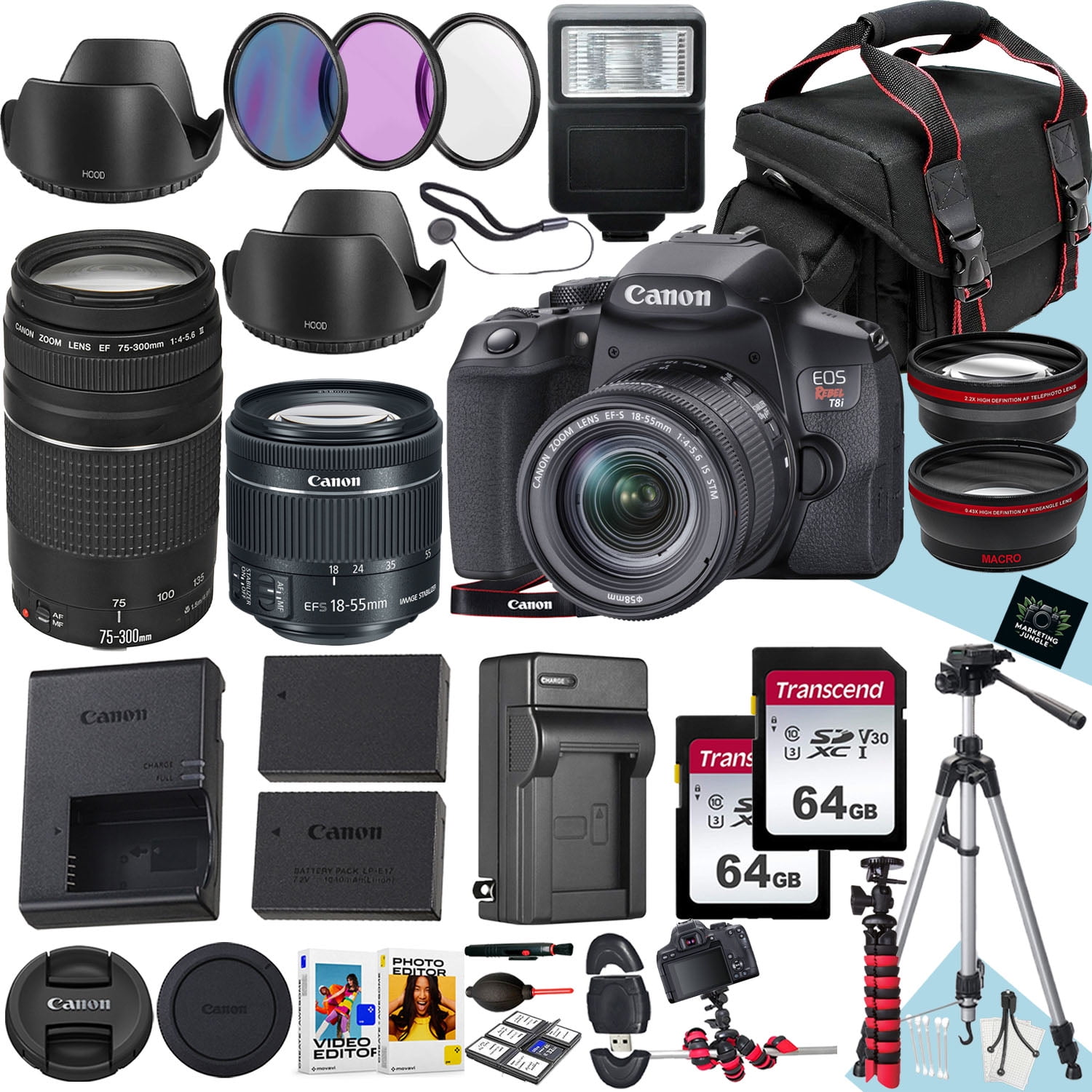 Canon EOS Rebel T8i DSLR Camera With Canon EF-S 18-55mm f/4-5.6 IS STM ...