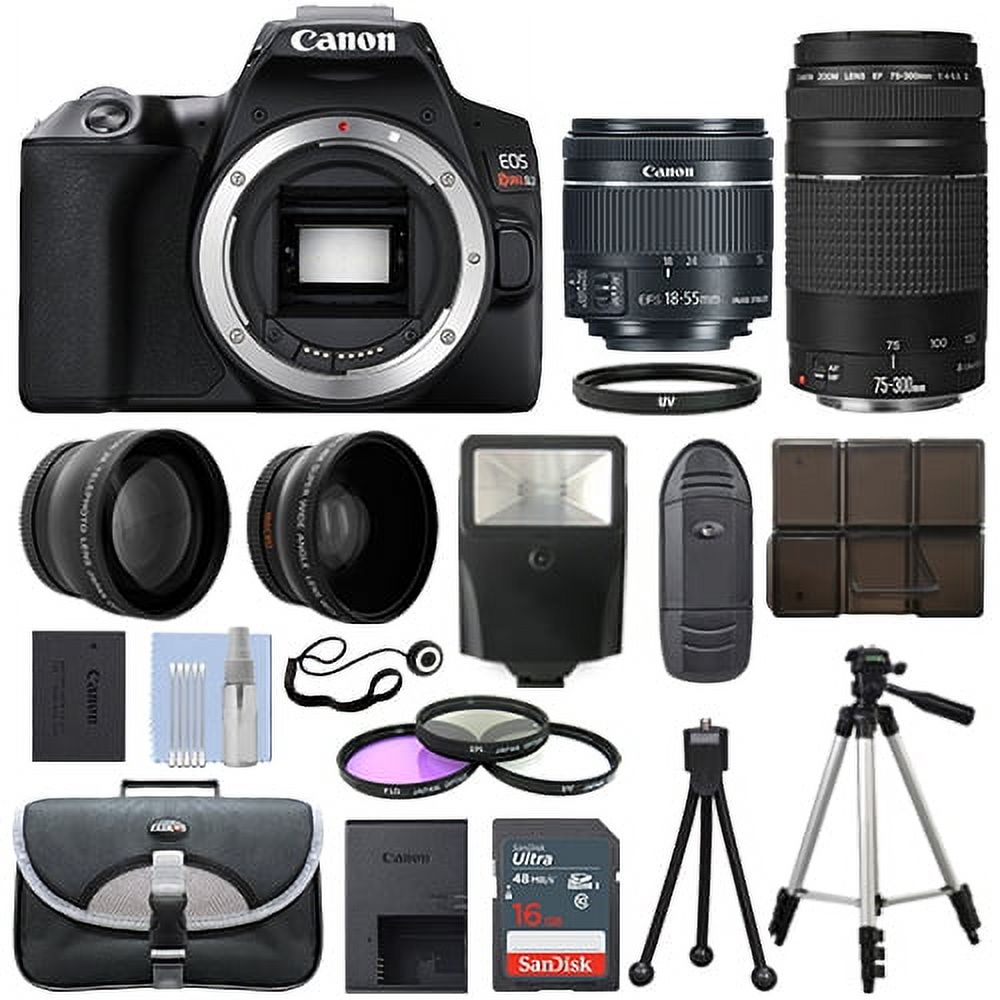 Canon EOS SL3 DSLR Rebel Camera Professional Bundle + 4 Lens Kit 18-55 ...