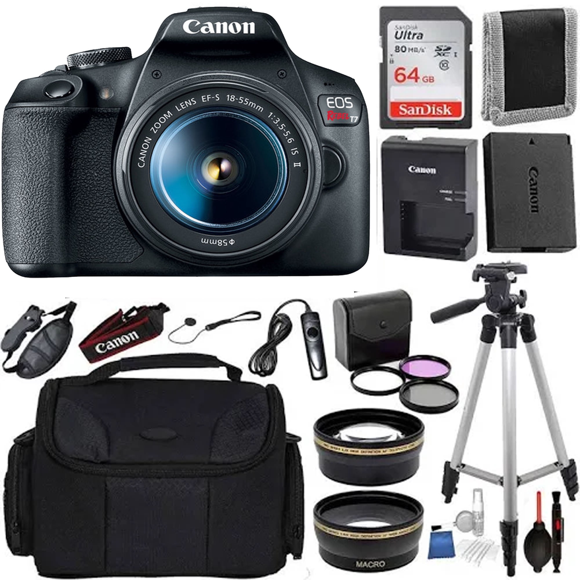 Canon Eos Canon T7 Digital SLR Camera with 18-55mm Professional ...