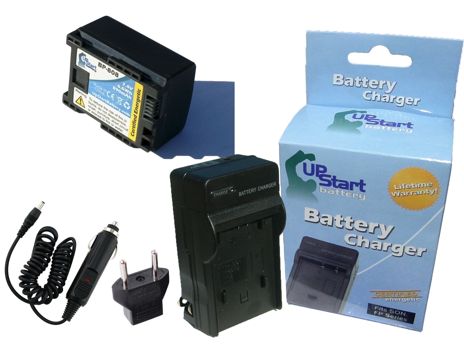 Canon FS100 Battery and Charger with Car Plug and EU Adapter ...