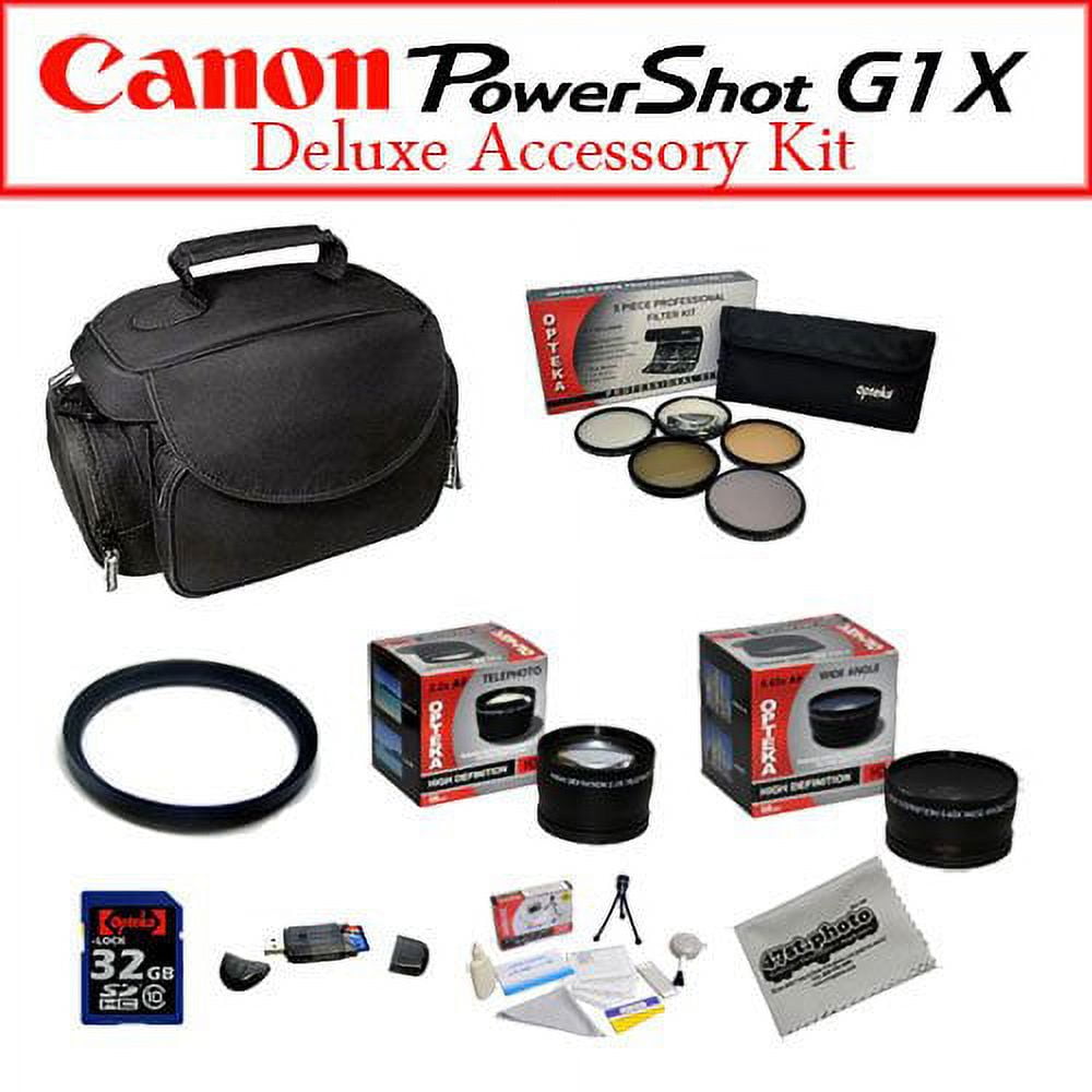 Canon G1X Pro Package Featuring Opteka 2.2x HD Telephoto Lens, 43x HD2 ...
