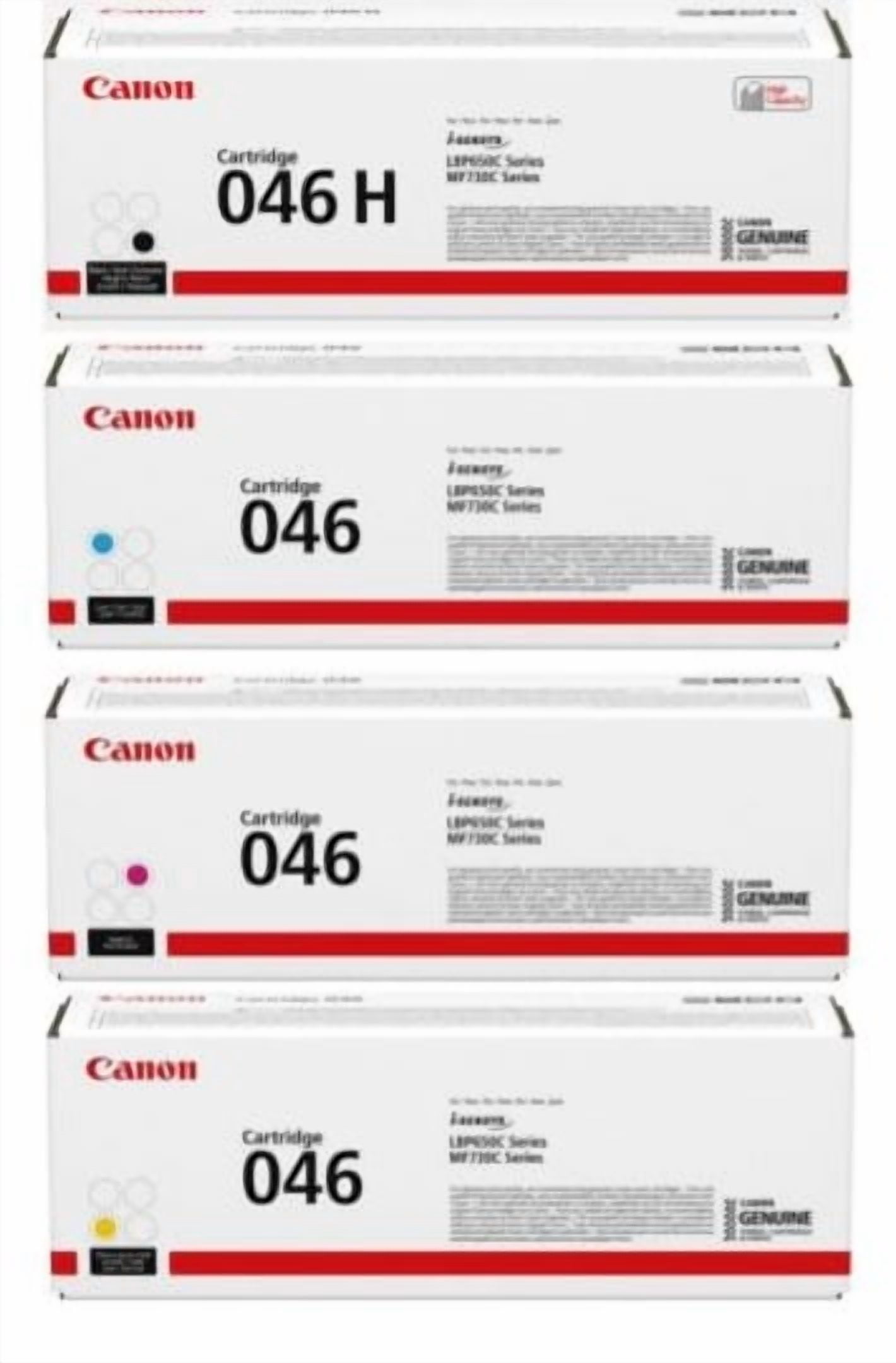 Canon Genuine 046H High Yield Black & 046 Standard Colors (CMY) CRG046 ...